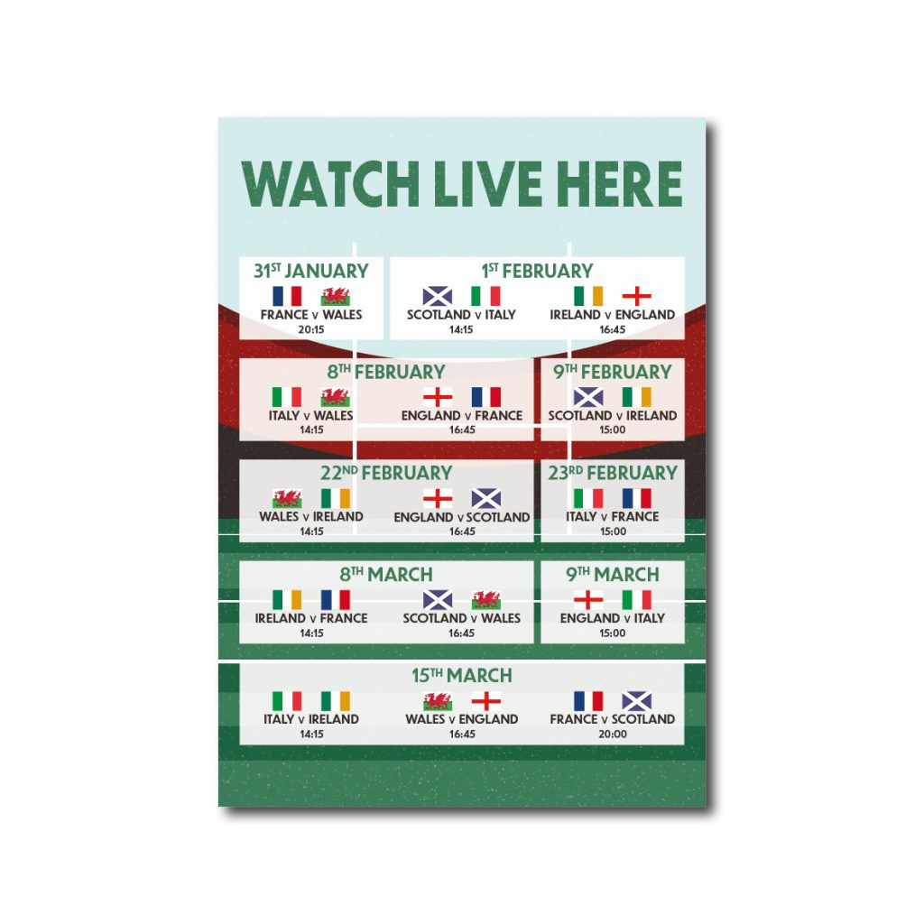 2025 Catch the Action Six Nations Fixture Poster – Lords Marketing Shop